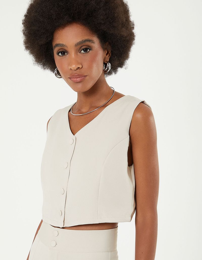 Colete Alfaiataria Color - Nude