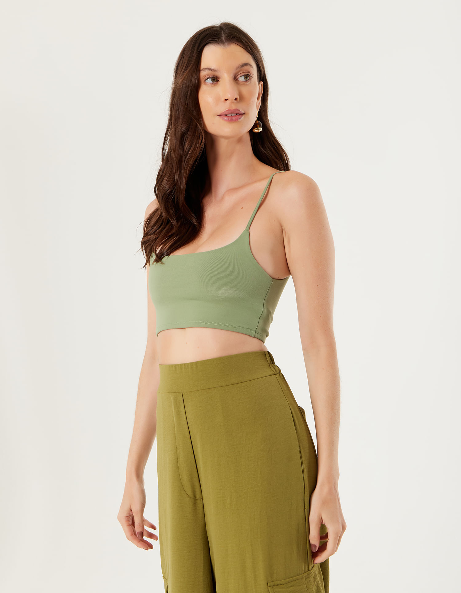 Top Faixa Basic Color - Verde Agua