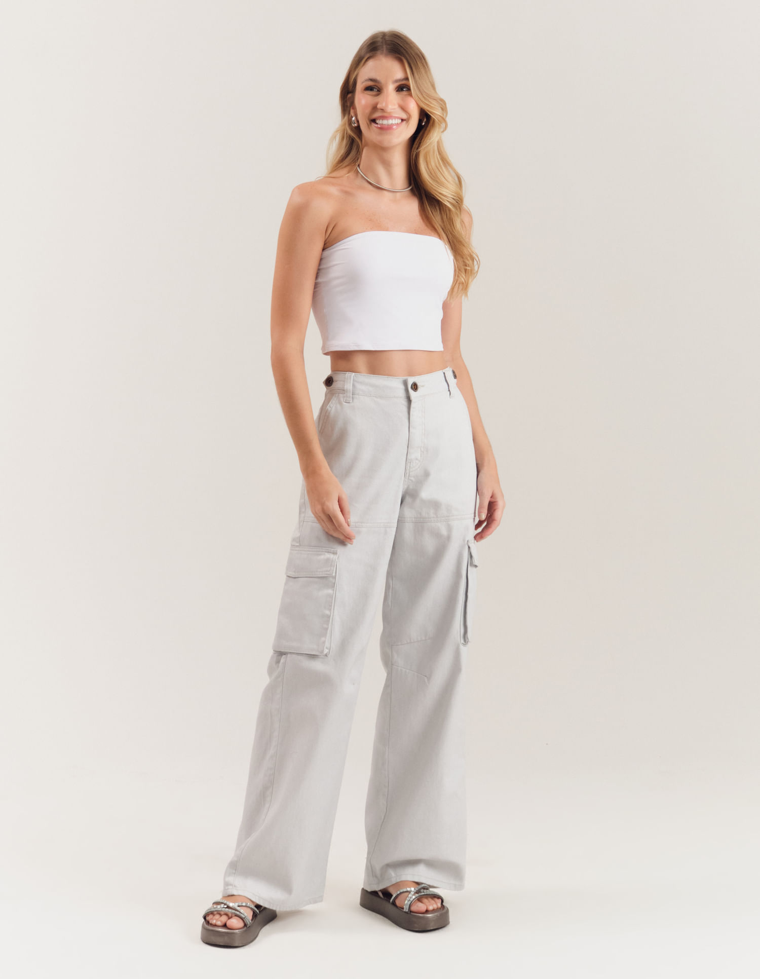 Top Faixa Sem Alça - Branco